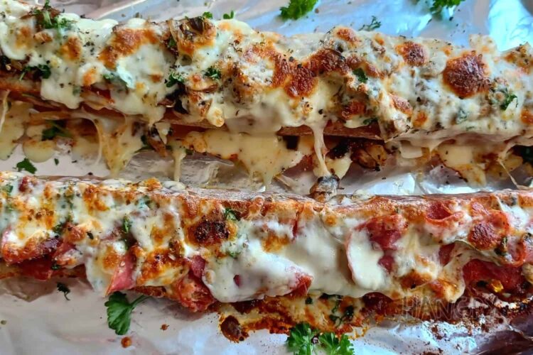 French Styled Pizza made from a Baguette - Hangry Recipes